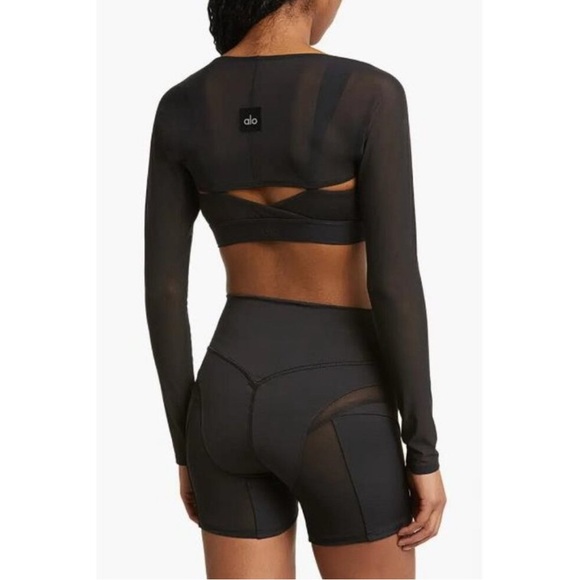 ALO Yoga | Jackets & Coats | Alo Black Mesh Long Sleeve | Poshmark